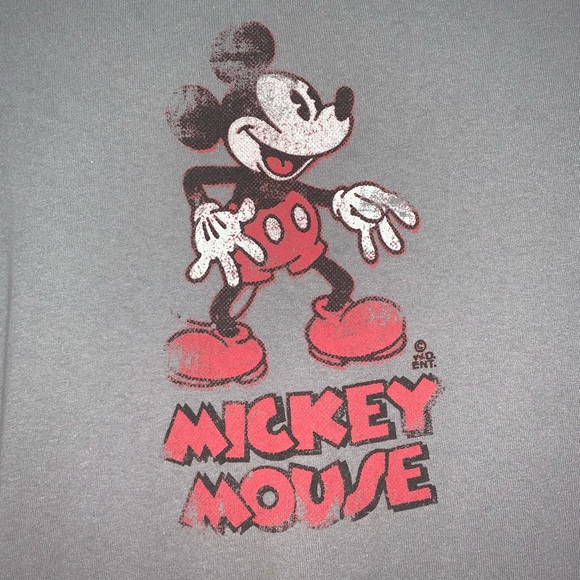 Disney | Tops | Disney Gray Mickey Mouse Distressed Tshirt Xl | Poshmark
